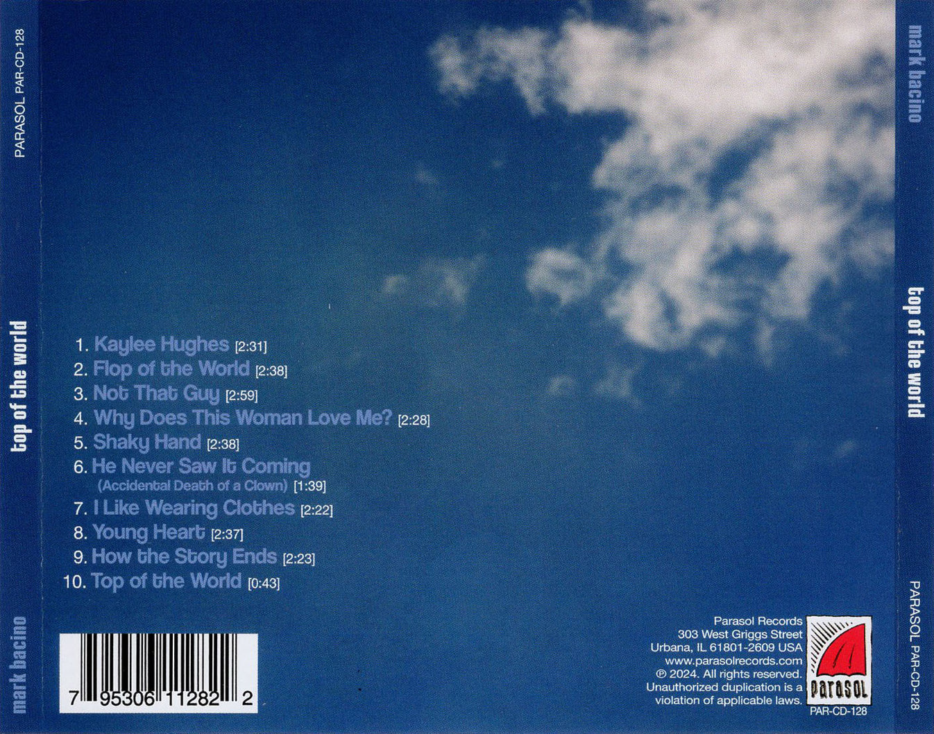 Mark Bacino - Top of the World (CD) – Parasol Mail Order